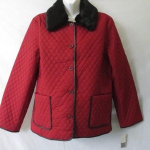 Charter Club | Jackets & Coats | Nwt Dark Red Jacket Xl Quilted Button ...